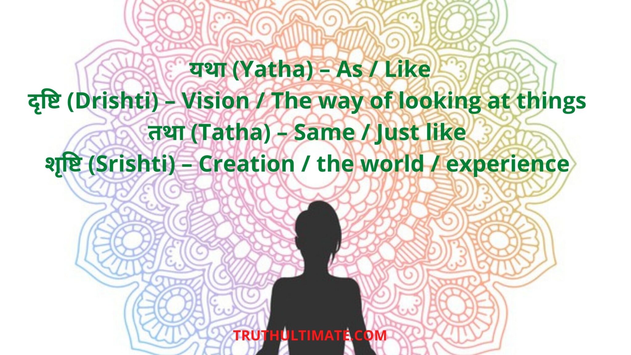 Yatha Drishti Tatha Srishti - Truth Ultimate